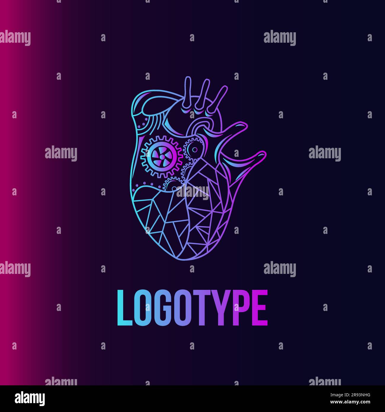 Illustration mechanical heart. Steampunk style. Gear mechanism inside ...