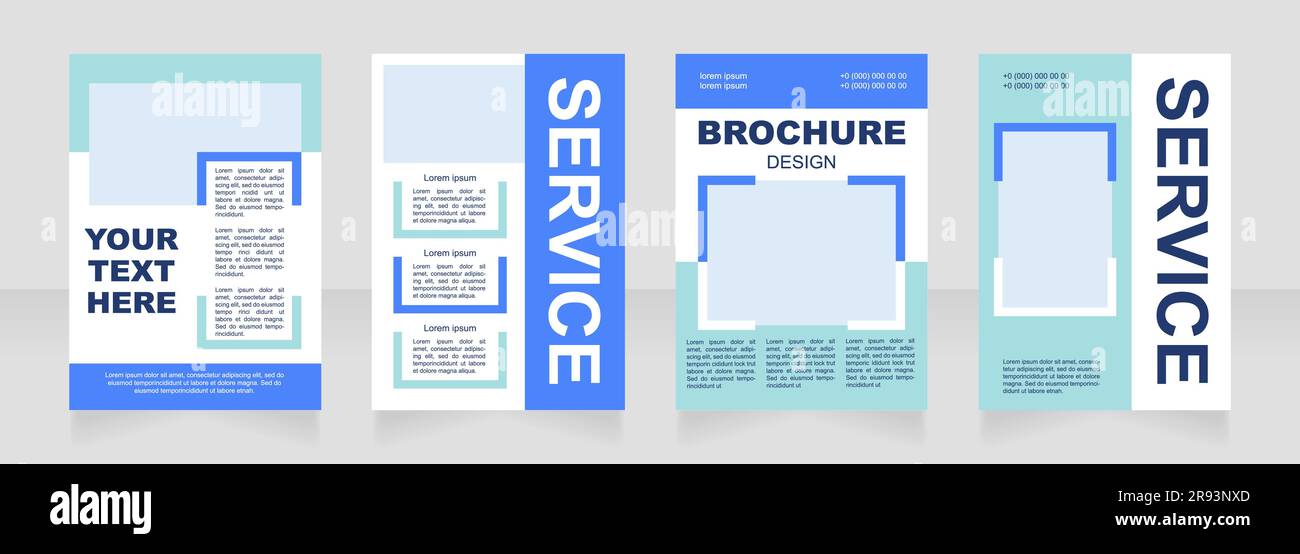 Marketing agency blue blank brochure layout design Stock Vector Image ...