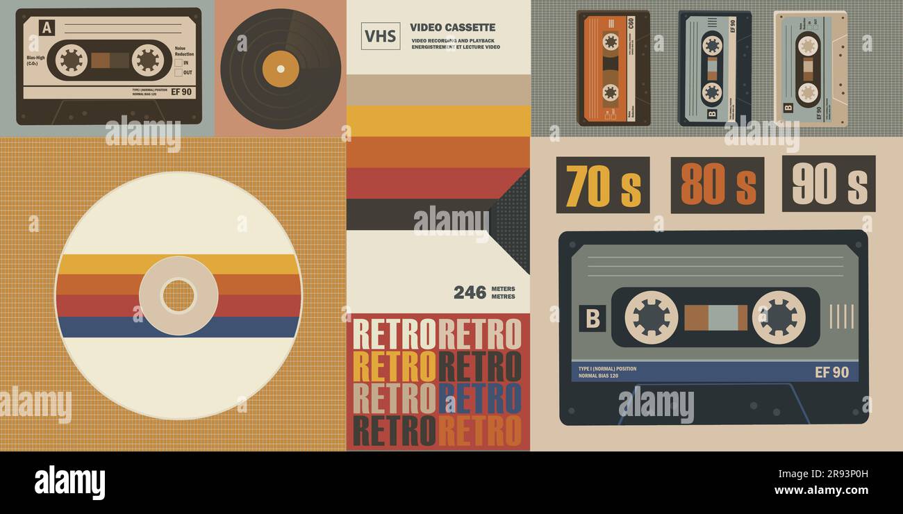 Various old-fashioned items on a retro background. Concept retro or ...