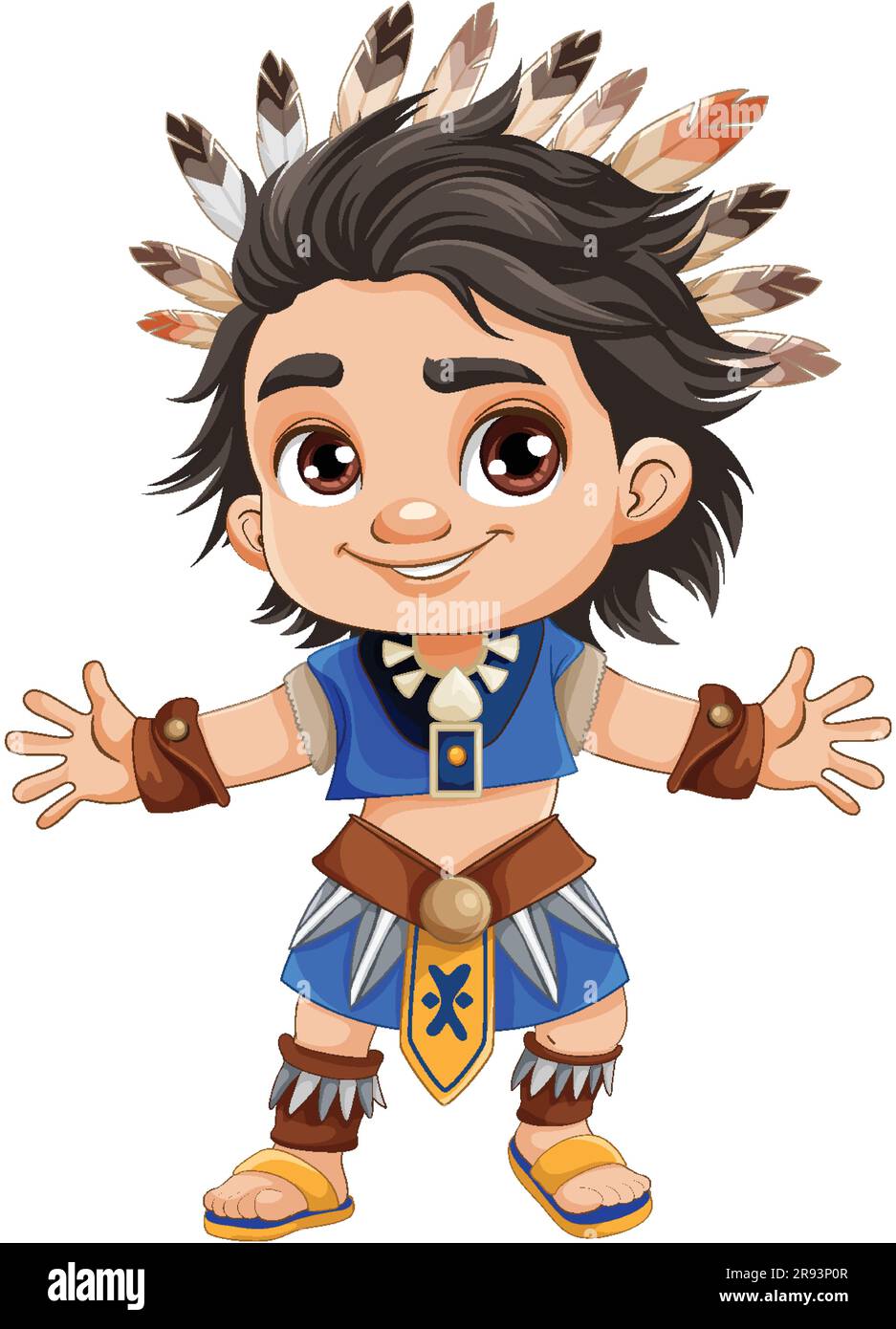 Male Native American cartoon character illustration Stock Vector Image ...