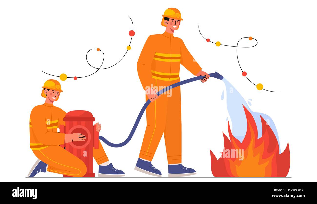 Firefighters team put out fire concept Stock Vector Image & Art - Alamy Firefighters team put out fire concept Stock Vector Image & Art - Alamy