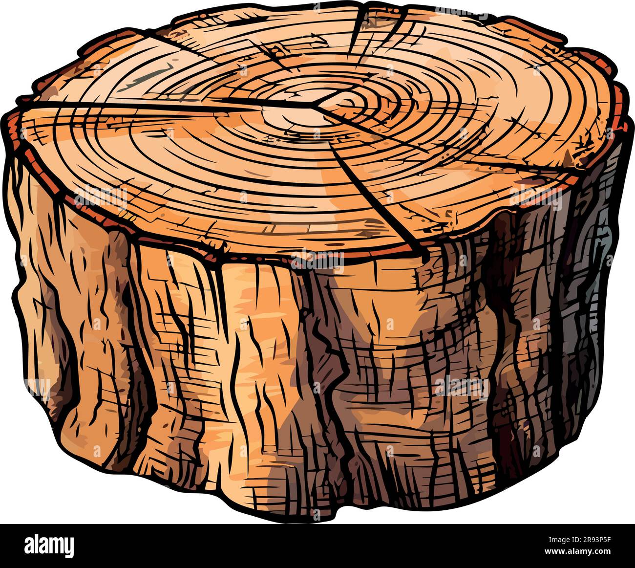 Woodcut tree trunk Stock Vector Images - Alamy