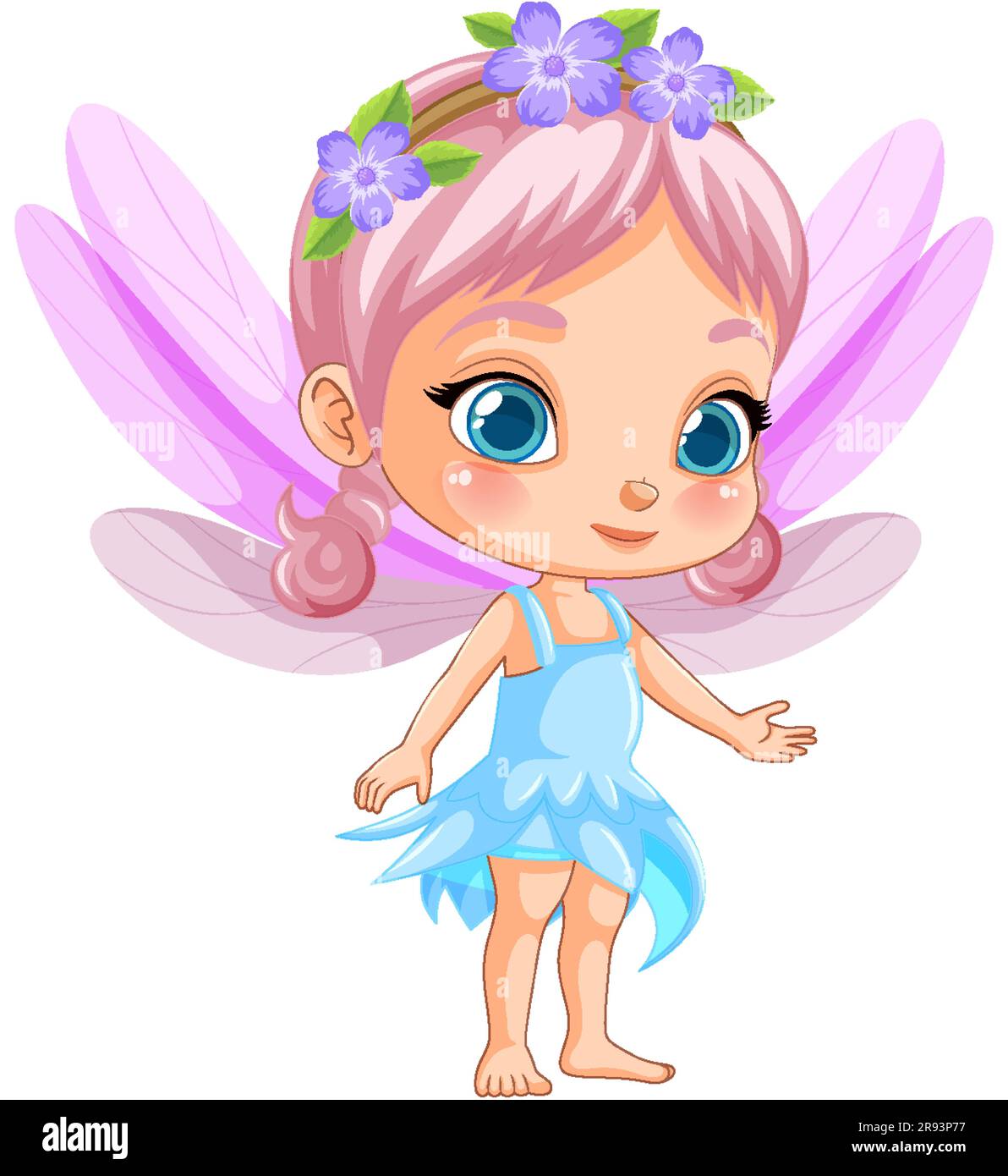 Cute fantasy fairy cartoon character illustration Stock Vector Image ...