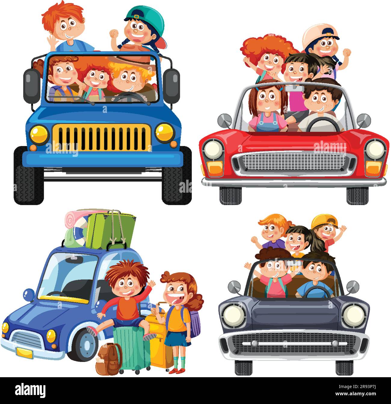 Group of friend on road trip illustration Stock Vector Image & Art - Alamy