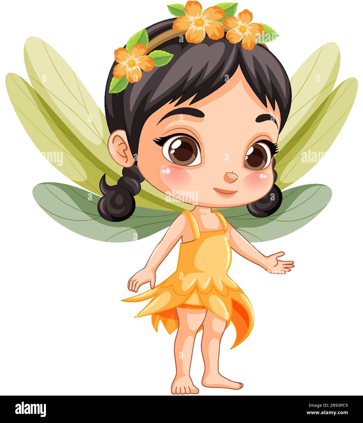 Cute fantasy fairy cartoon character illustration Stock Vector Image ...