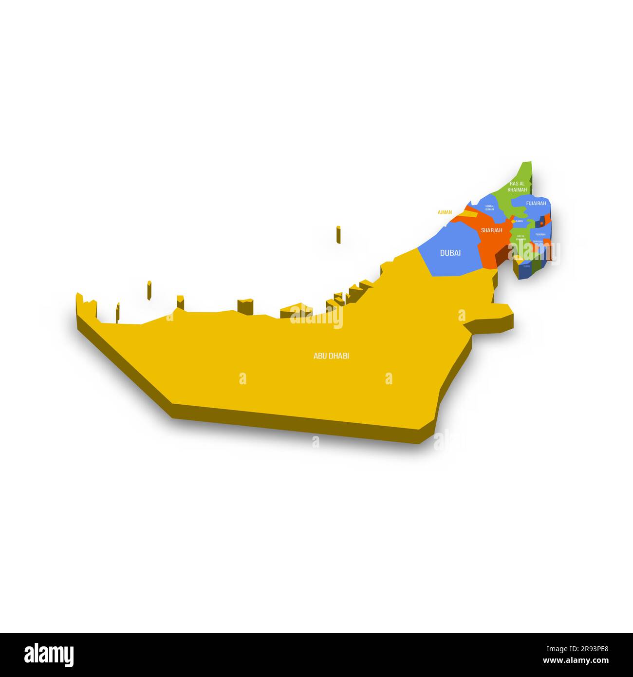 United Arab Emirates political map of administrative divisions ...