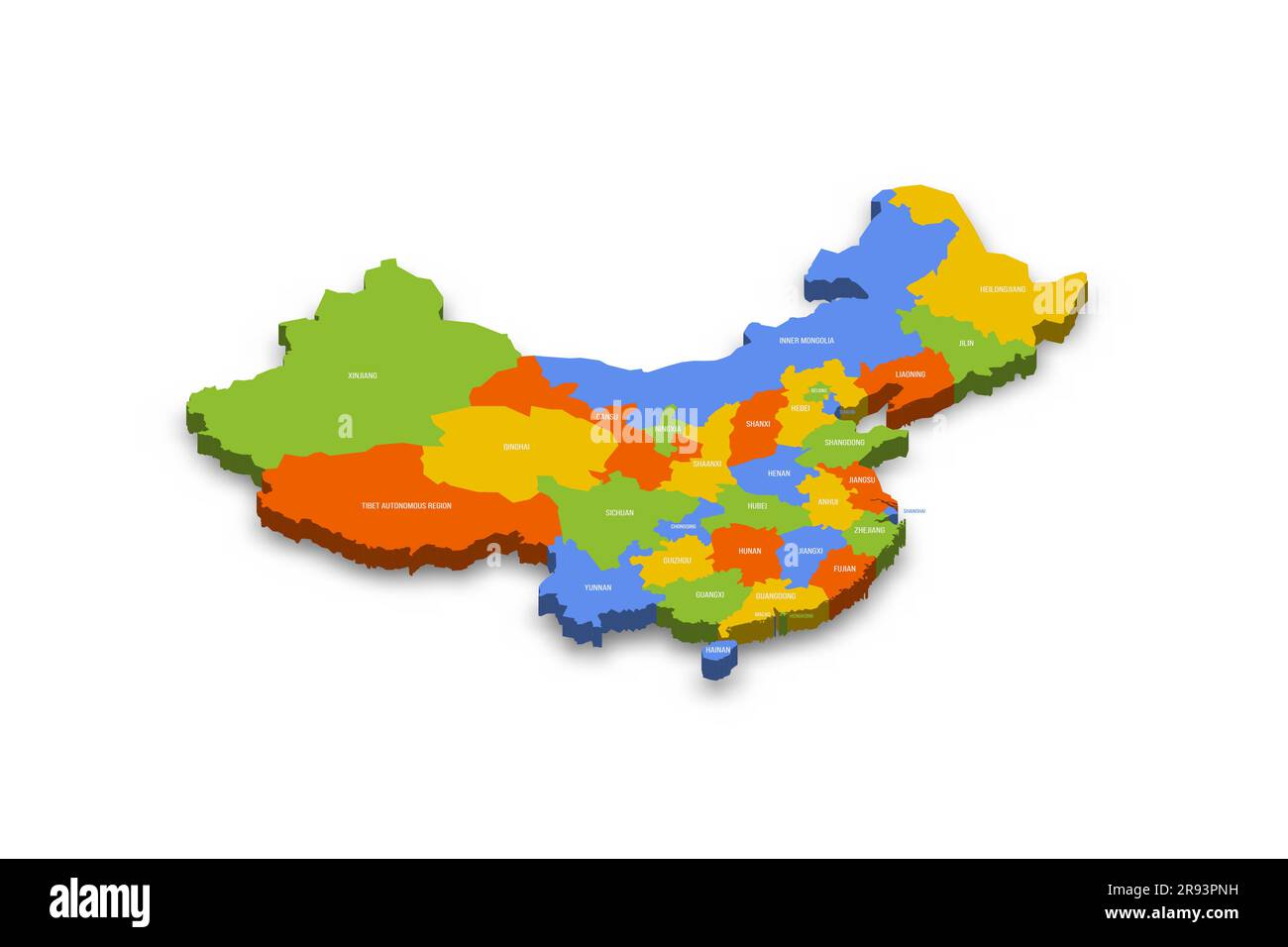 China political map of administrative divisions - provinces, autonomous ...
