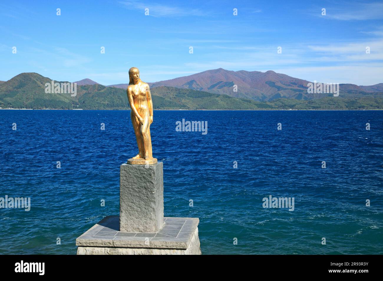 Lake Tazawa and Statue of Tatsuko Stock Photo - Alamy