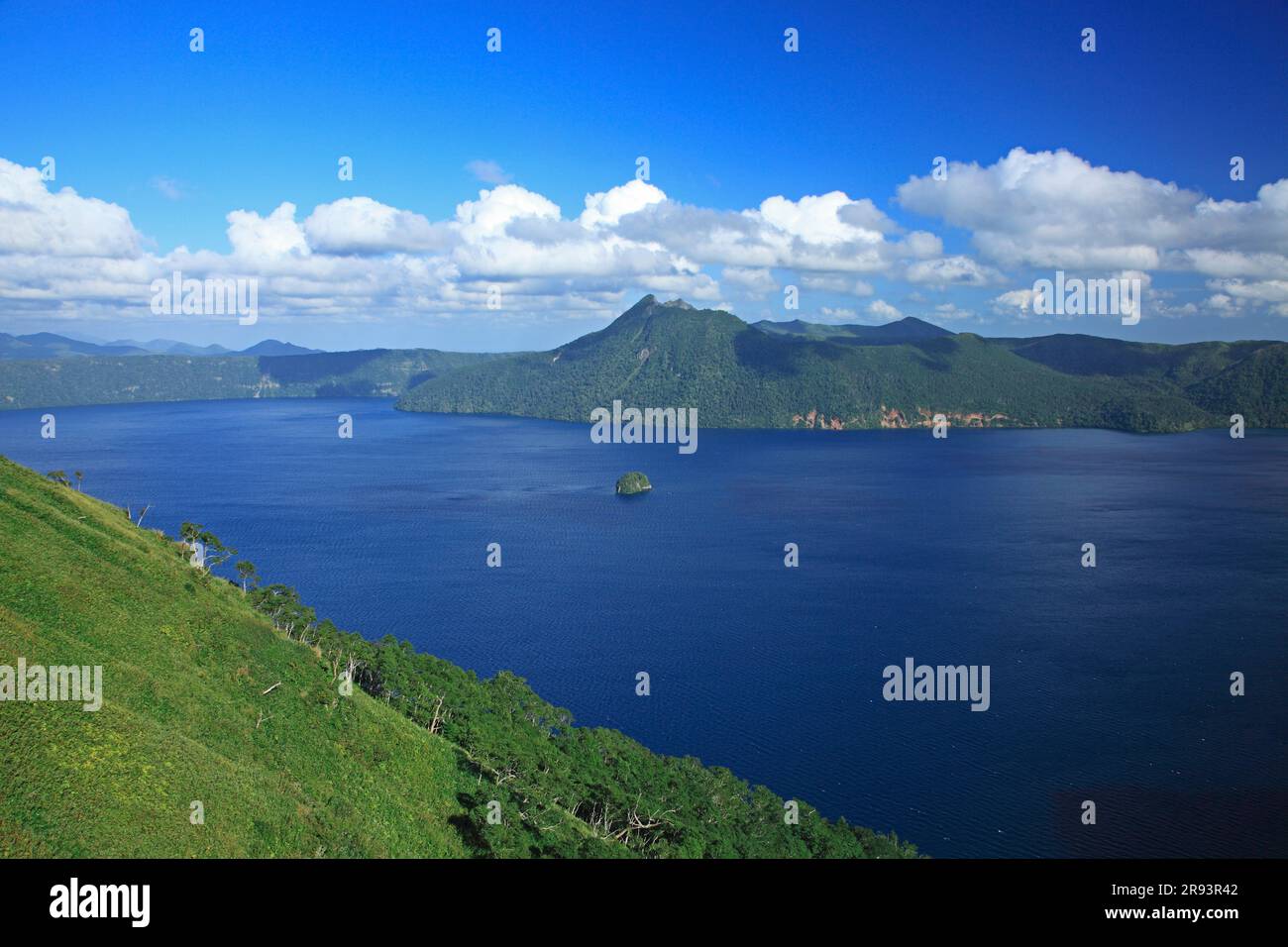 Lake Mashu and Mount Mashu Stock Photo - Alamy