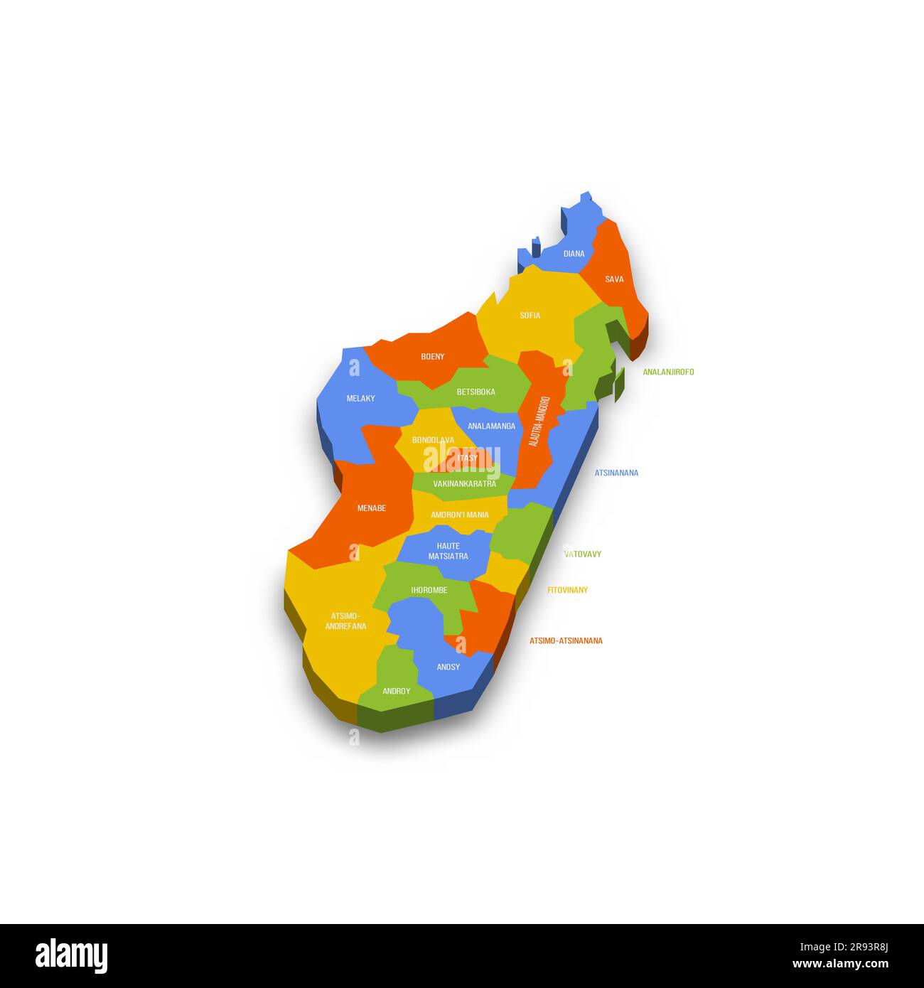 Madagascar political map of administrative divisions - regions ...