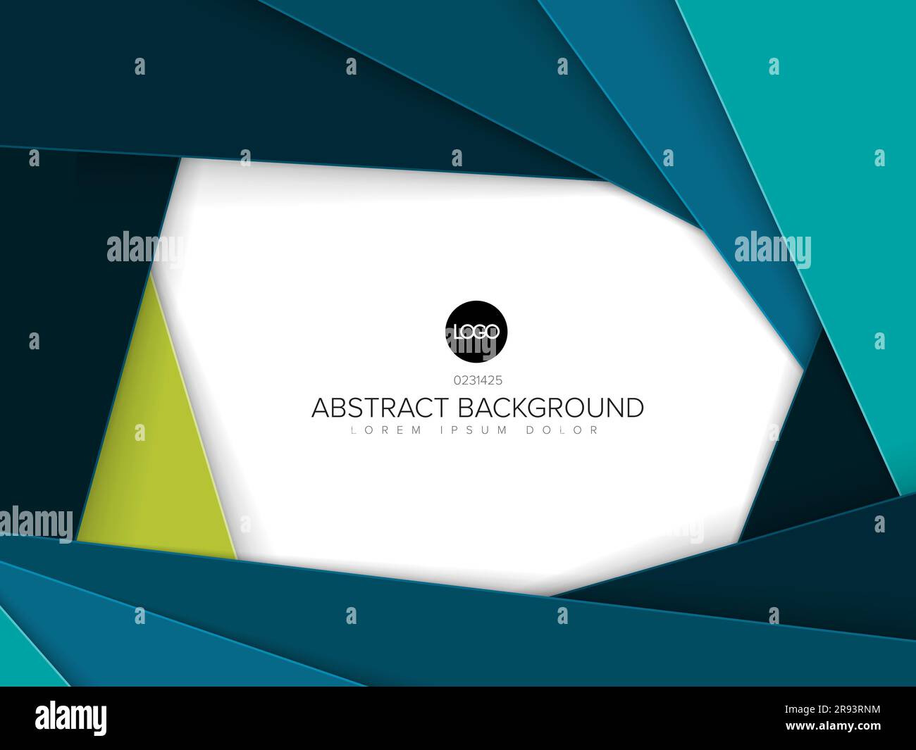Abstract background with border made from blue and green paper ...