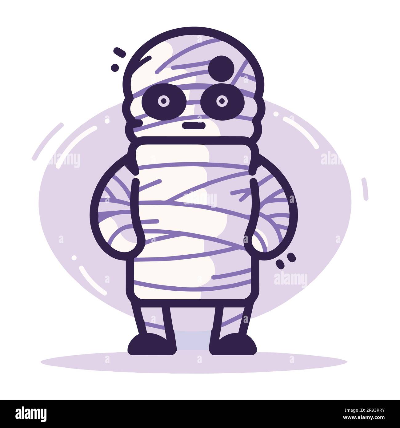 Hand Drawn cute mummy in flat style isolated on background Stock Vector ...