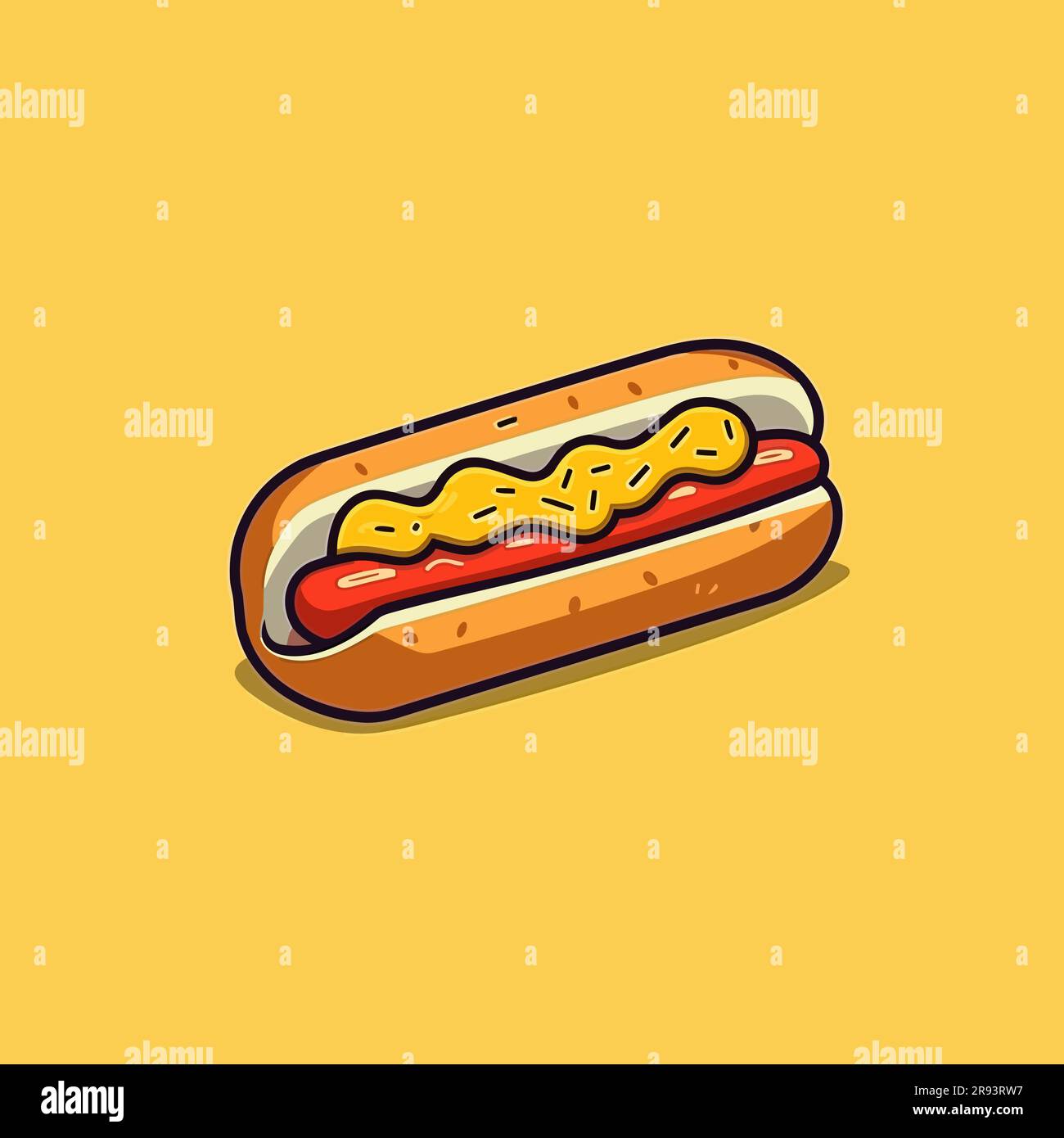 Hot dog. Hotdog hand-drawn illustration. Vector doodle style cartoon ...