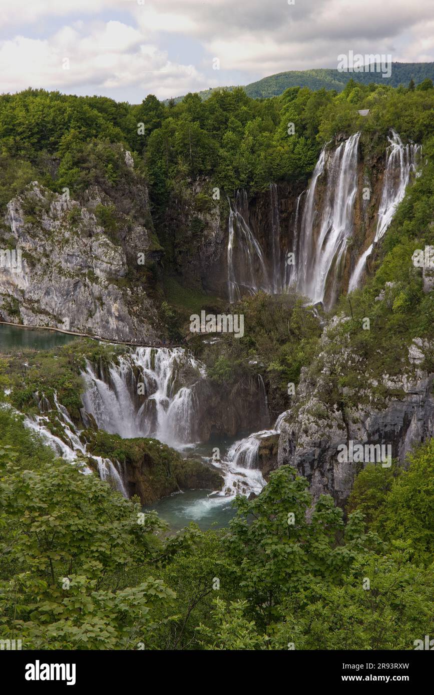 Veliki slap, the great waterfall, and the Satavci falls, in the ...