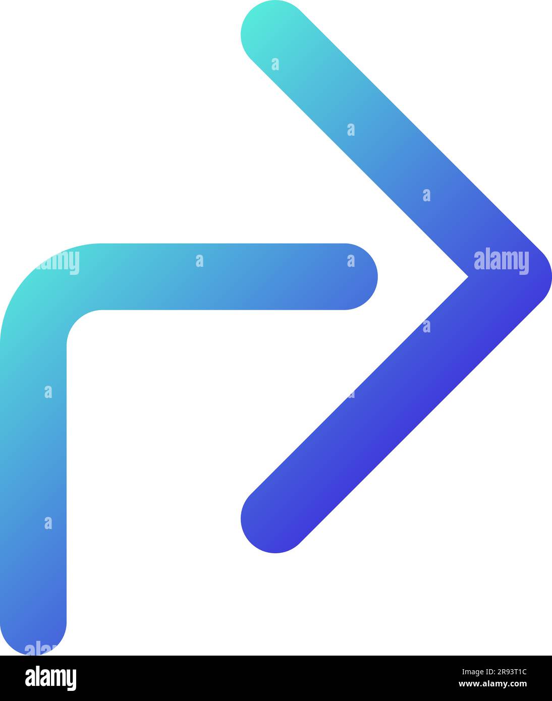 Forward arrow pixel perfect gradient linear ui icon Stock Vector Image ...