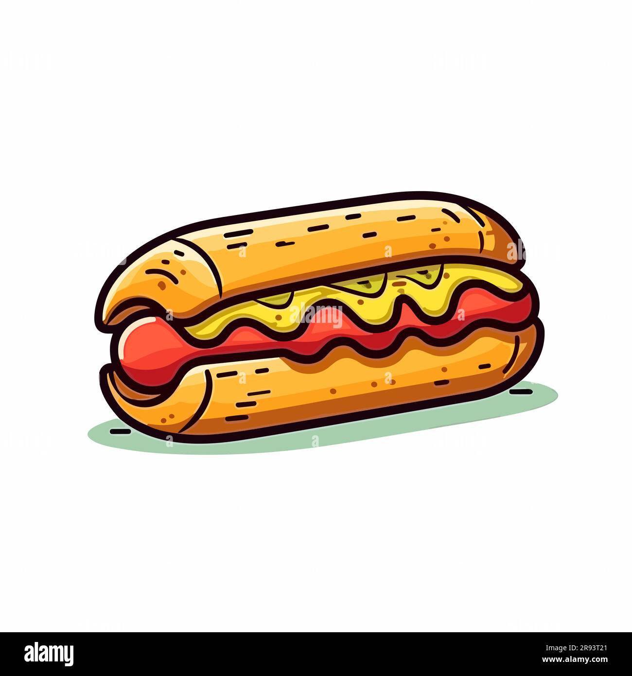 Hot dog. Hotdog hand-drawn illustration. Vector doodle style cartoon ...