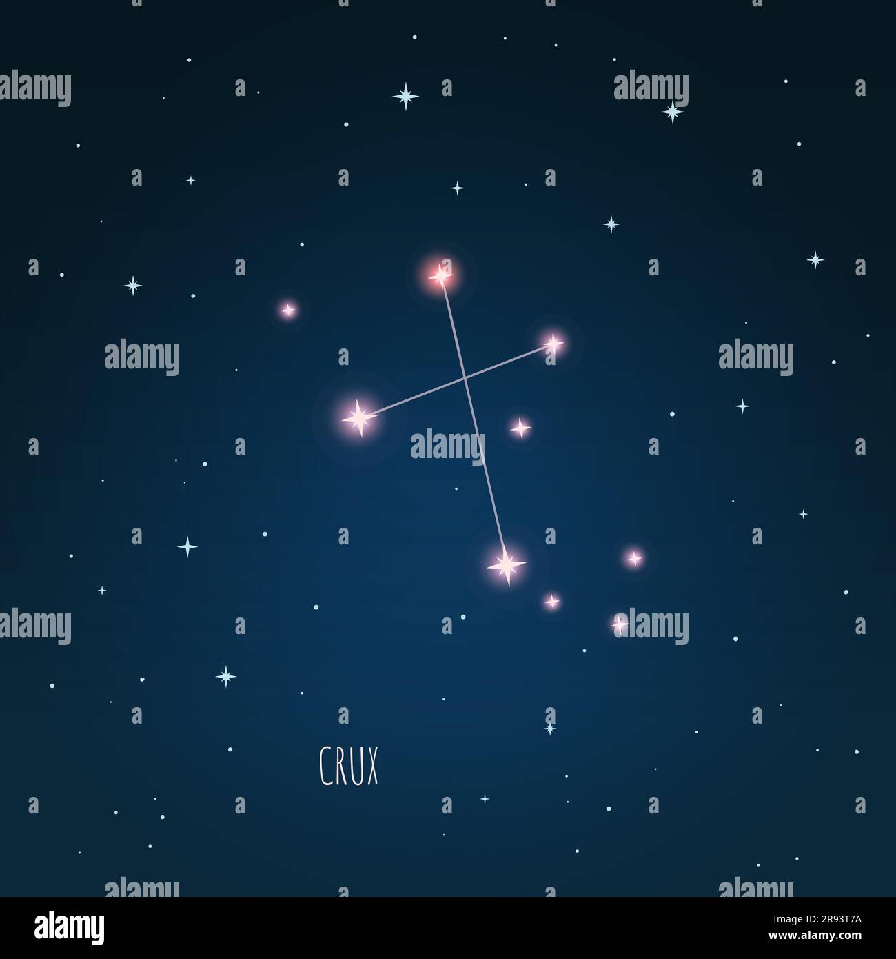 Constellation Crux scheme in starry sky Space Stock Vector Image & Art ...