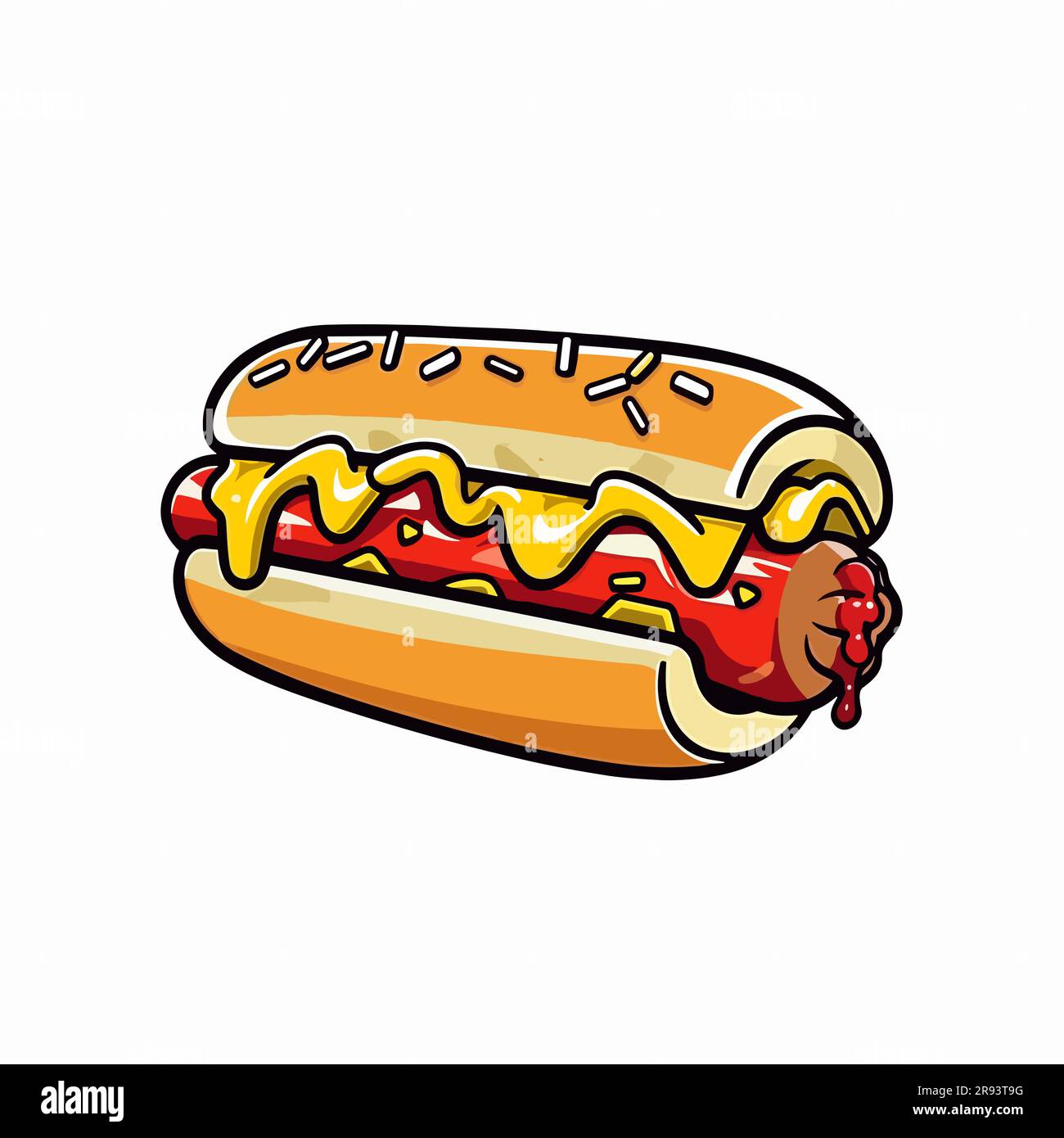 Hot dog. Hotdog hand-drawn illustration. Vector doodle style cartoon ...