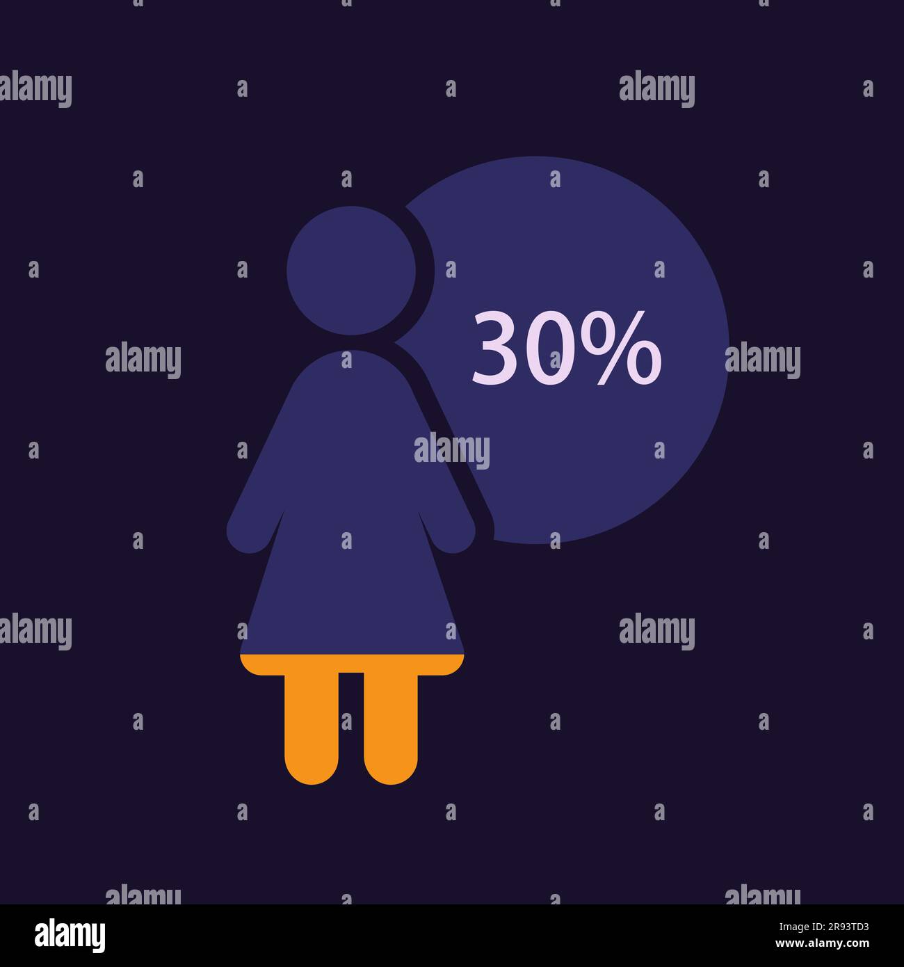 Woman figure infographic chart design template for dark theme Stock ...