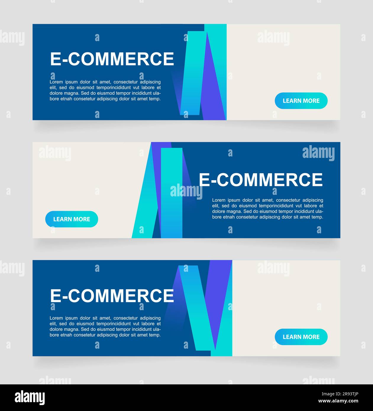 Virtual platforms for e-commerce web banner design template Stock ...