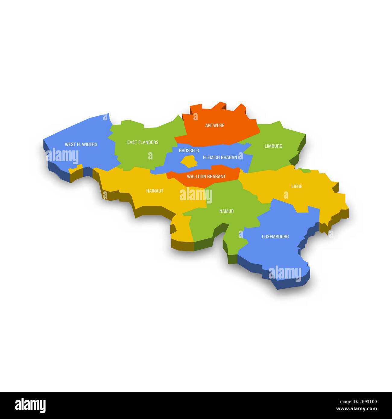 Belgium political map of administrative divisions - provinces. Colorful ...