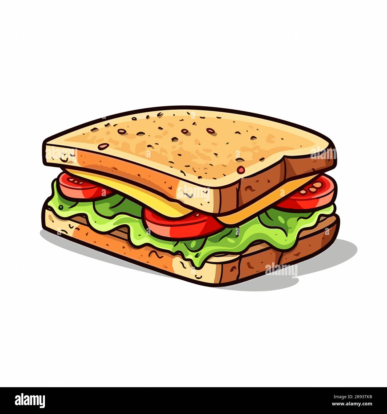 Club sandwich. Sandwich hand-drawn illustration. Vector doodle style ...