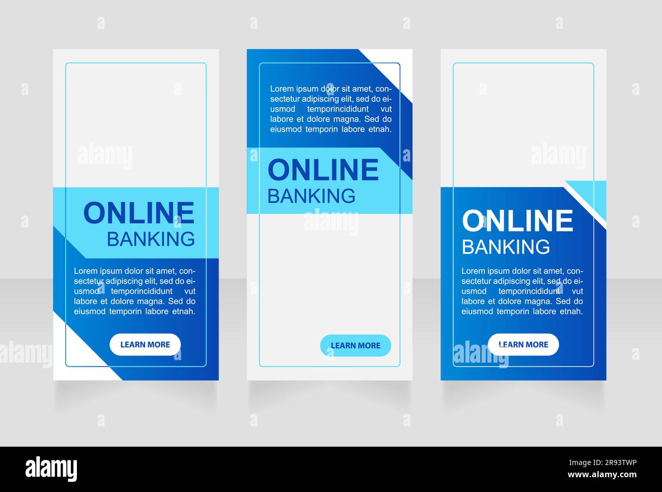 Providing online banking program web banner design template Stock ...