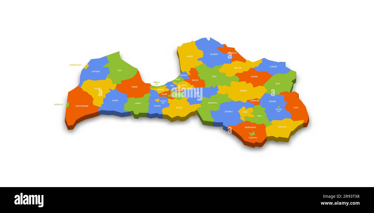 Latvia political map of administrative divisions - municipalities and ...