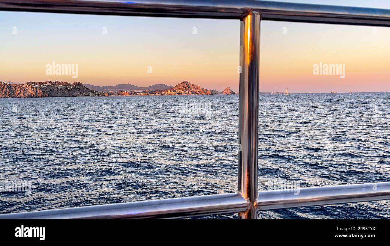 Landscape of the coast of Cabo San Lucas and the Sea of Cortes and the ...