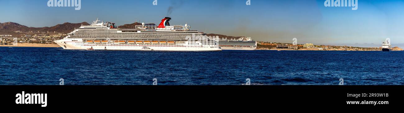 Great panoramic views of the cruises on the coast of Cabo San Lucas in ...