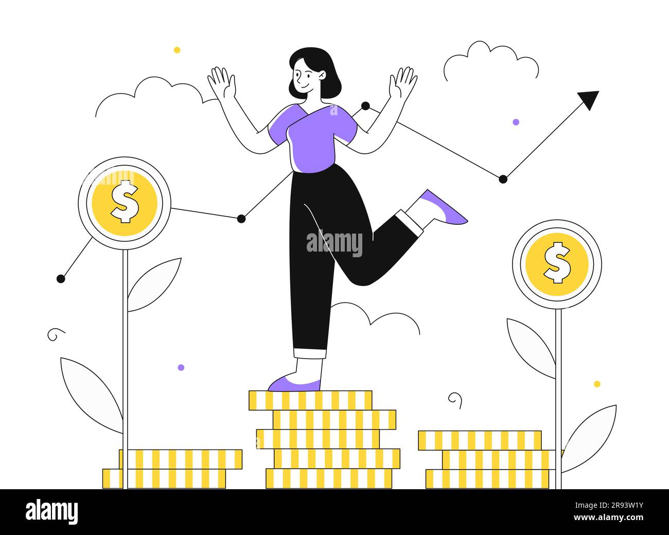 Woman financial leader line concept Stock Vector Image & Art - Alamy
