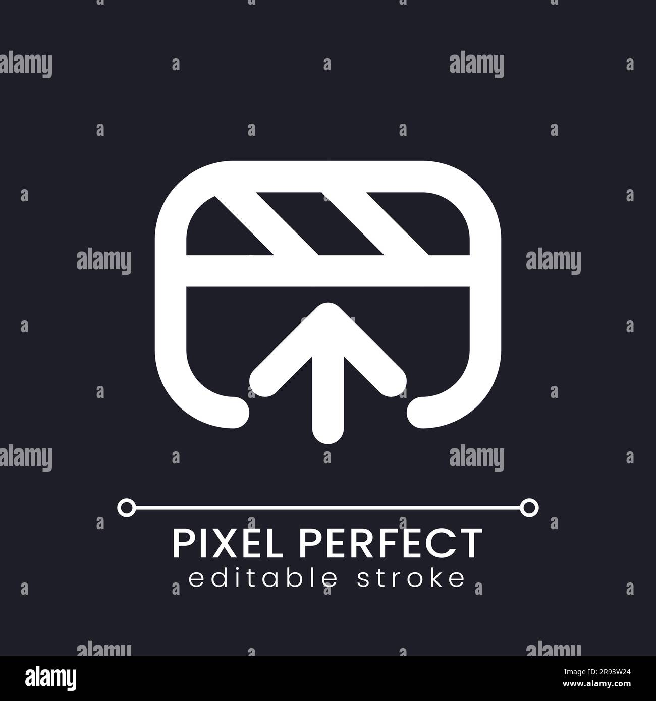 Export video file pixel perfect white linear ui icon for dark theme Stock Vector Image & Art - Alamy