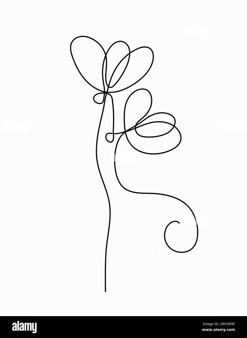 Simple line flower vector concept Stock Vector Image & Art - Alamy