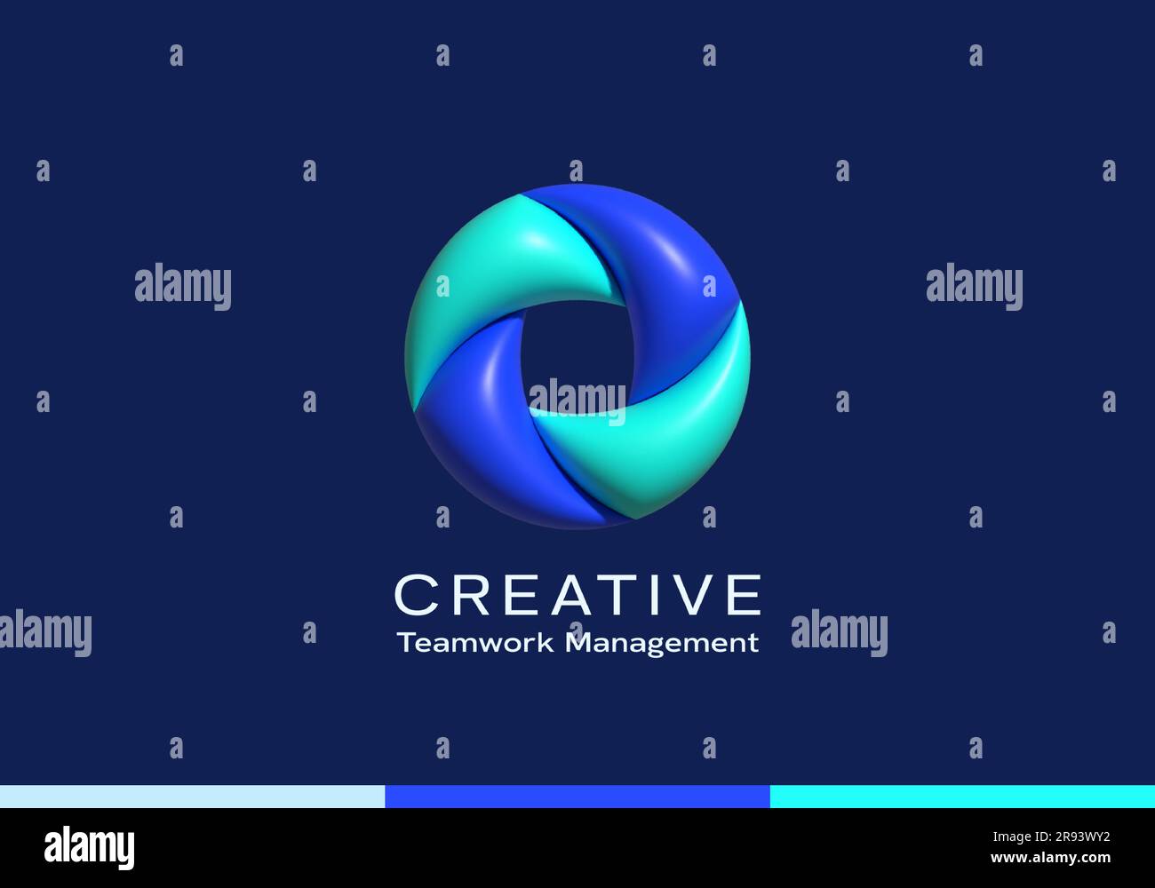 Inflated 3D Vector Loop Circle Abstract Vector Logo Template. Modern ...