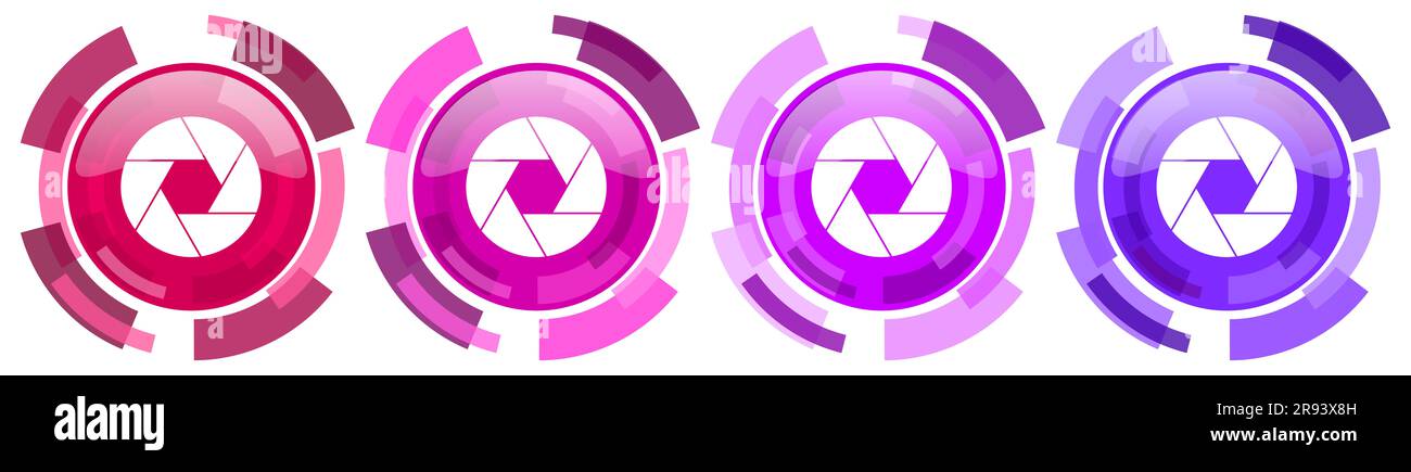 Photo shutter, camera, photography colorful icons collection, round ...