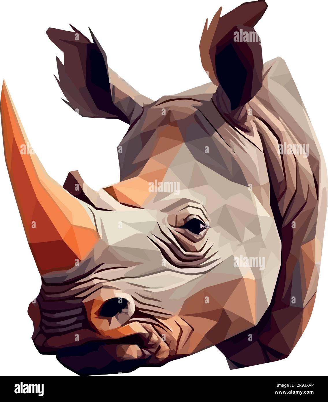 Cute rhinoceros face over white Stock Vector Image & Art - Alamy