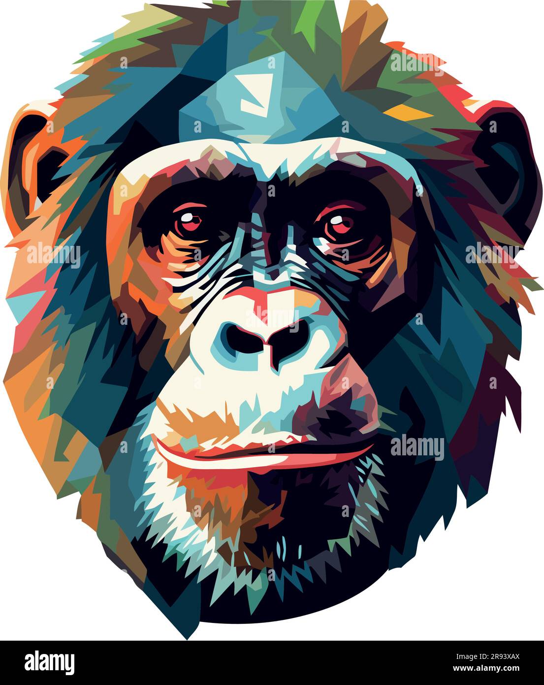 mandrill face illustration over white Stock Vector Image & Art - Alamy