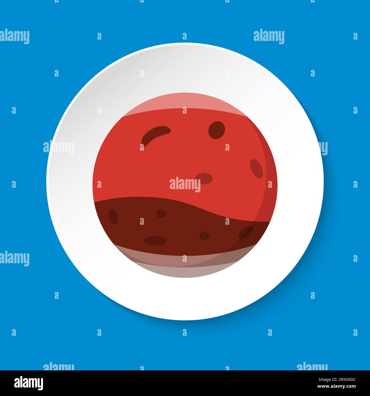 Neon planet Mars icon in flat style on round button. Solar system space ...