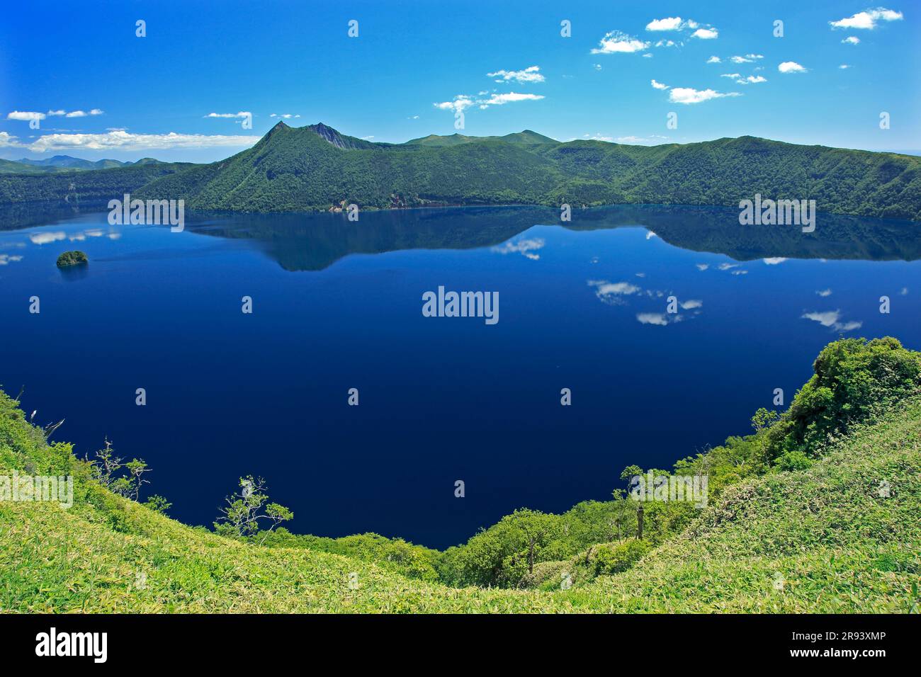Lake Mashu and Mount Mashu Stock Photo - Alamy