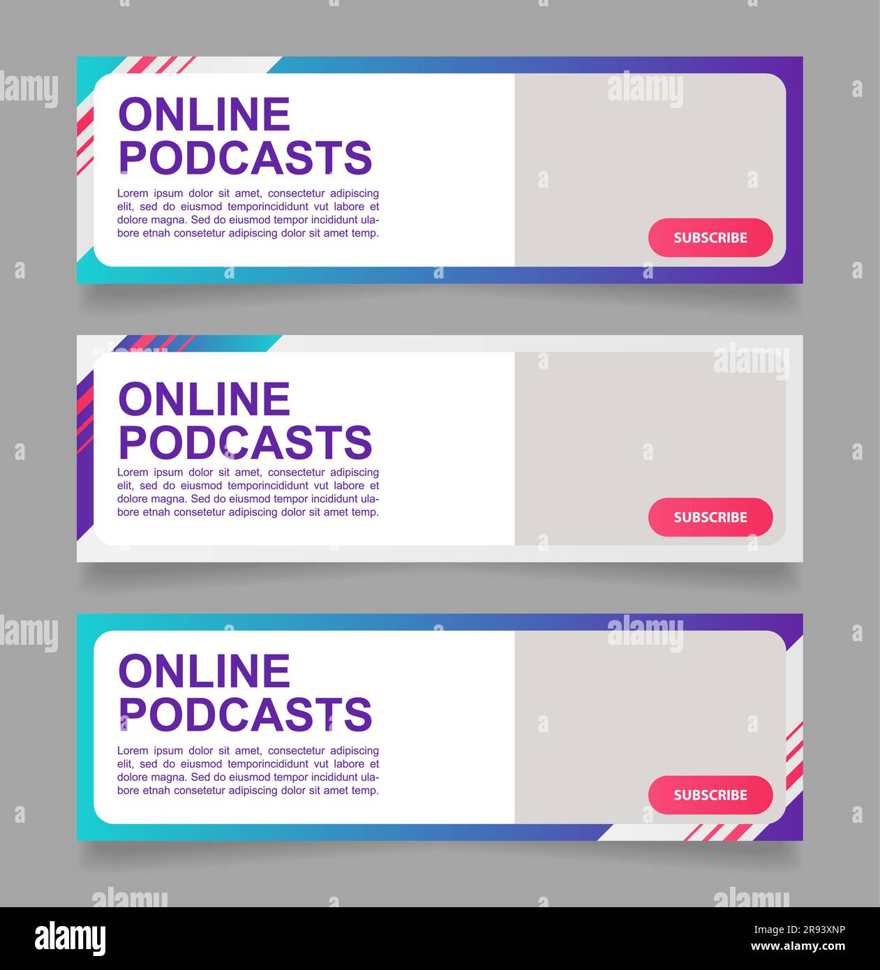 Serial podcast mobile application web banner design template Stock ...