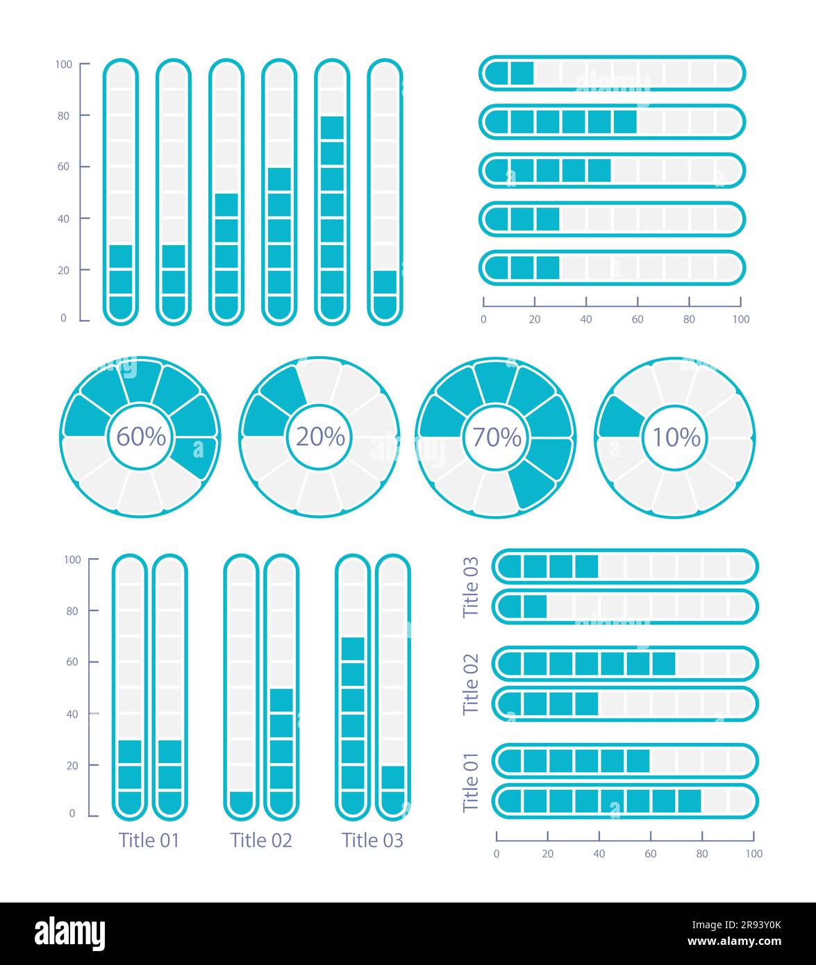 Business progress report with infographic chart design template set ...