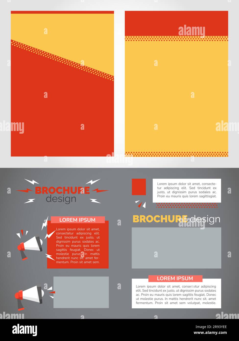 Retail discounting blank brochure design elements set Stock Vector ...