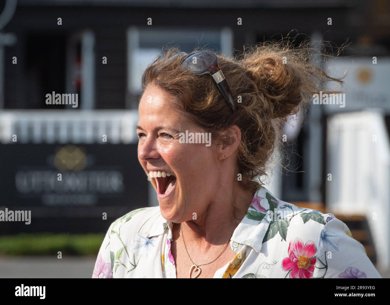 Sheila Lewis Racing at Uttoxeter Racecourse Stock Photo - Alamy