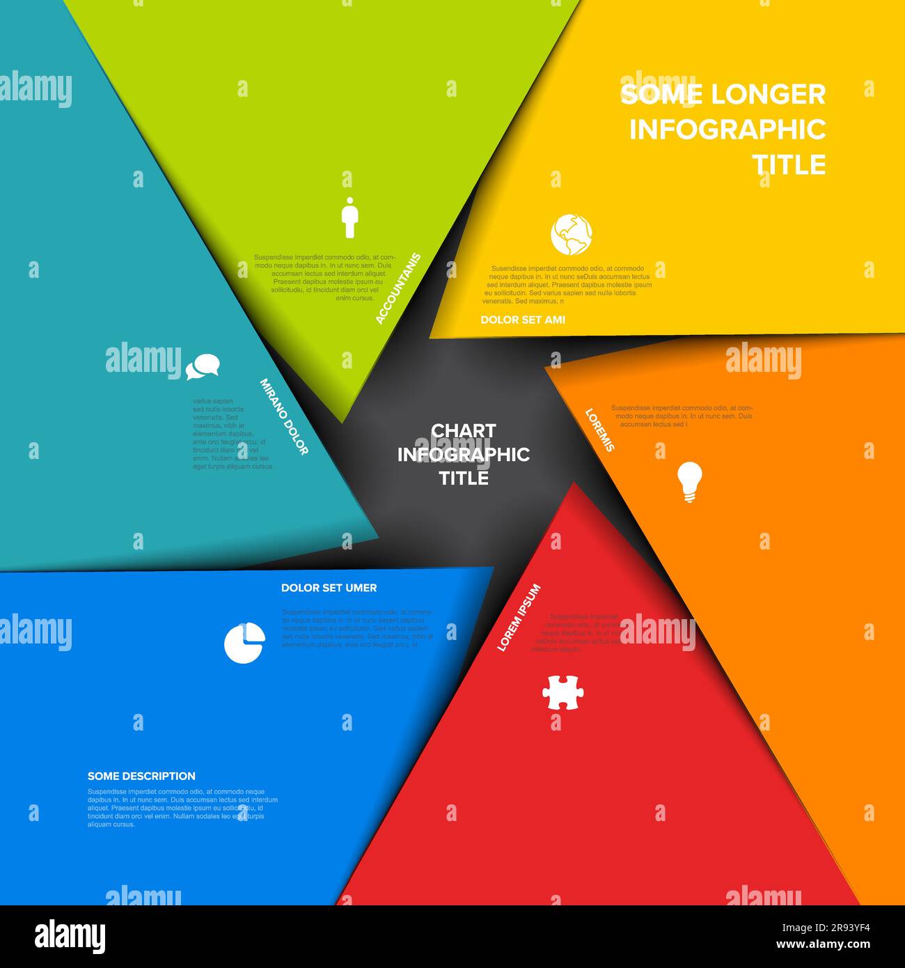 Vector multipurpose Infographic template with title and six triangle ...