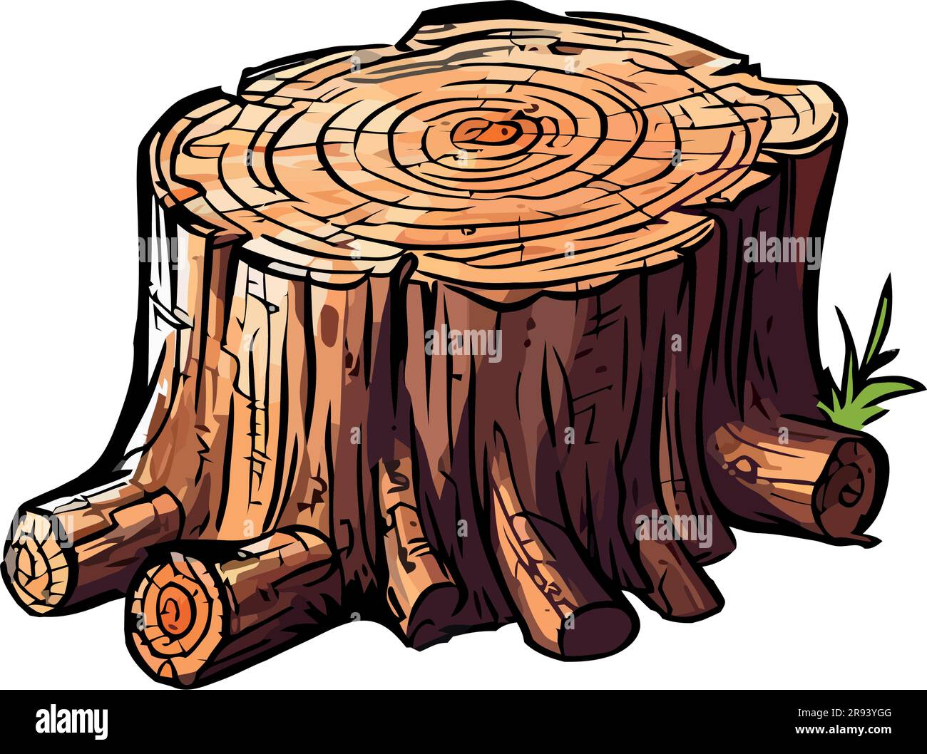 Woodcut tree trunk Stock Vector Images - Alamy