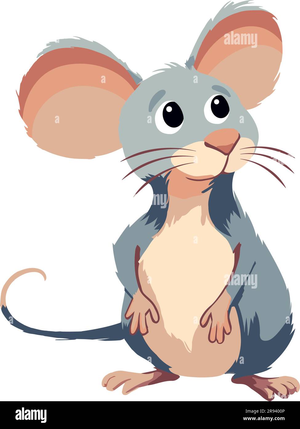 Small mouse sitting over white Stock Vector Image & Art - Alamy