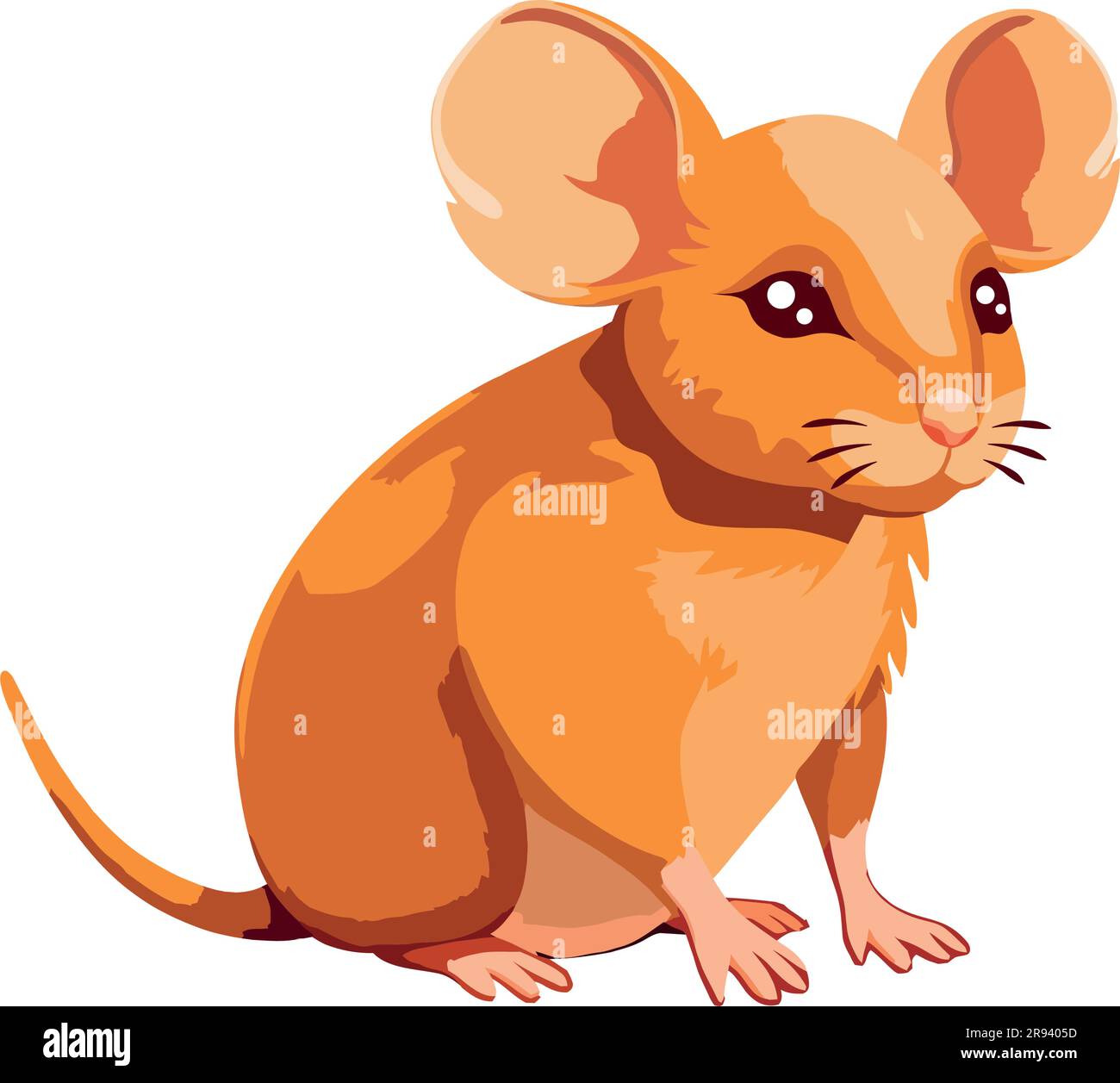 Fluffy yellow mouse with whiskers over white Stock Vector Image & Art ...