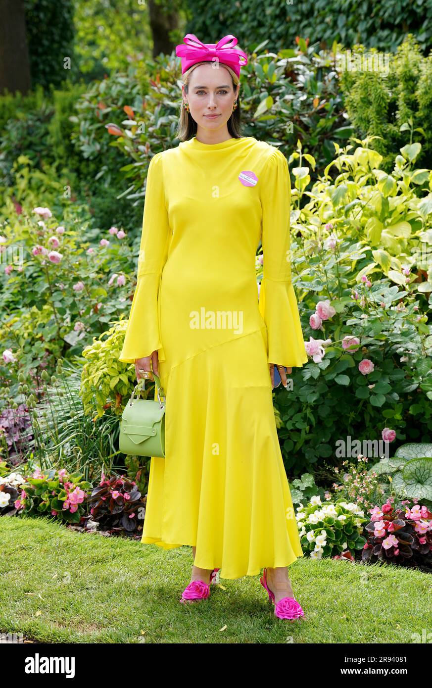 Flora Macdonald Johnston poses for photographers during day five of Royal Ascot at Ascot ...