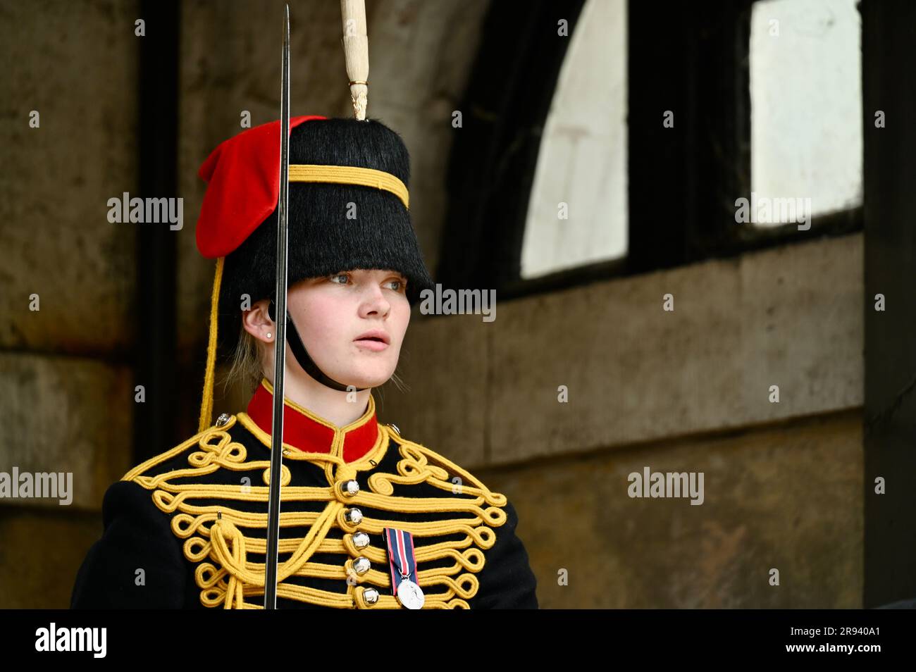 Female Sentry, The King's Troop, Royal Horse Artillery, Horse Guards ...