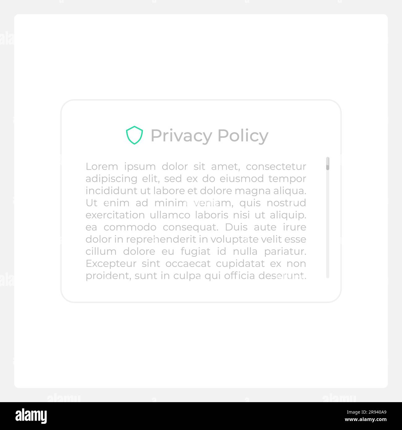 Privacy Policy Ui Element Template Collect Info Editable Isolated Vector Dashboard Component